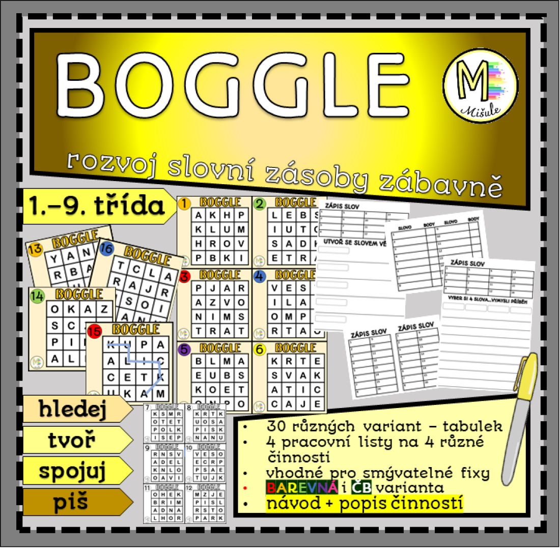 Materiál - BOGGLE