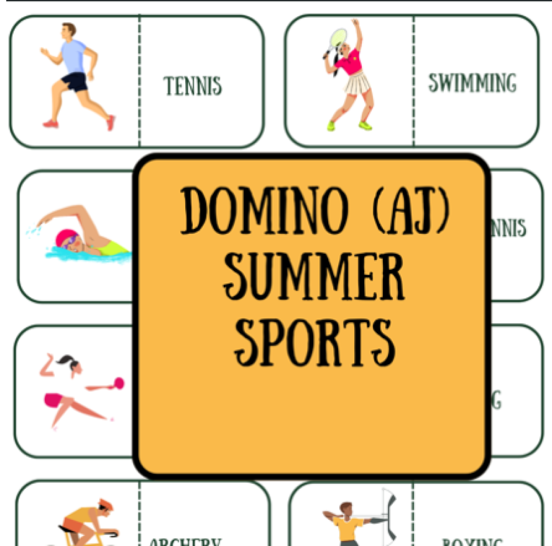 Anglické domino- letní sporty | Učitelnice