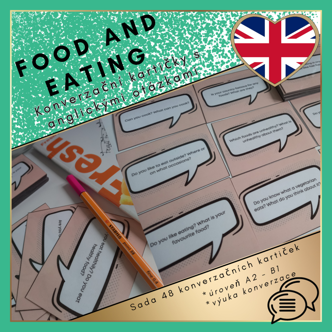 Food and Eating Conversation Cards | Učitelnice