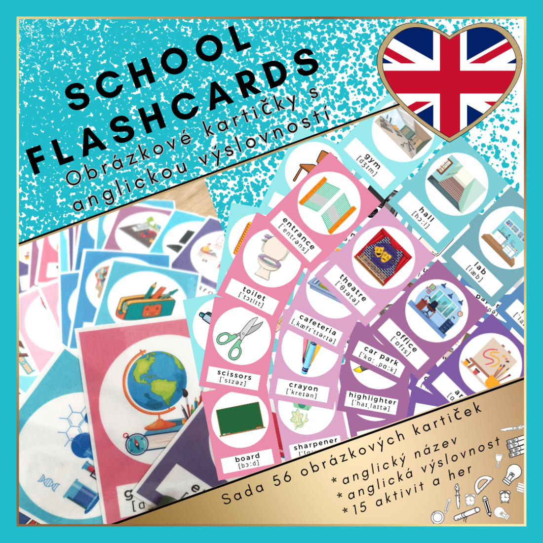 School Flashcards s výslovností | Učitelnice