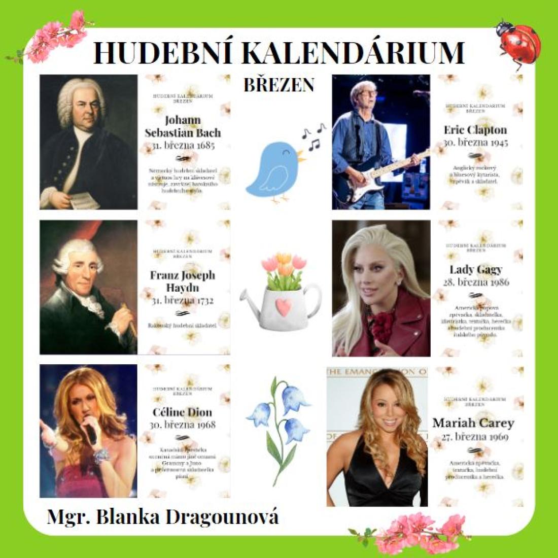 HUDEBNÍ KALENDÁRIUM - BŘEZEN | Učitelnice