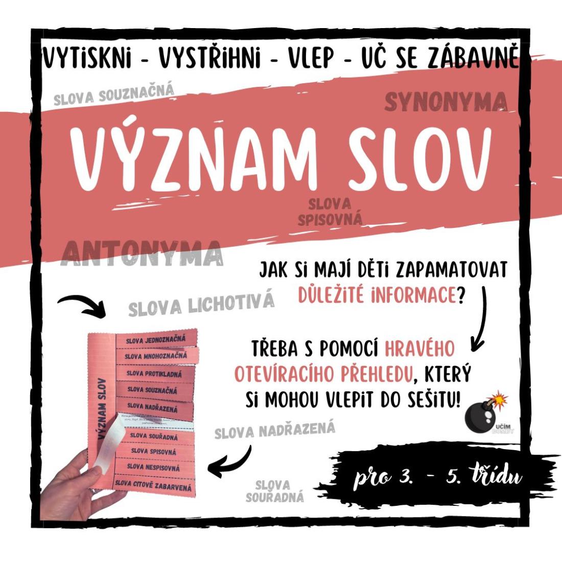 VÝZNAM SLOV - Otevírací přehled | Učitelnice