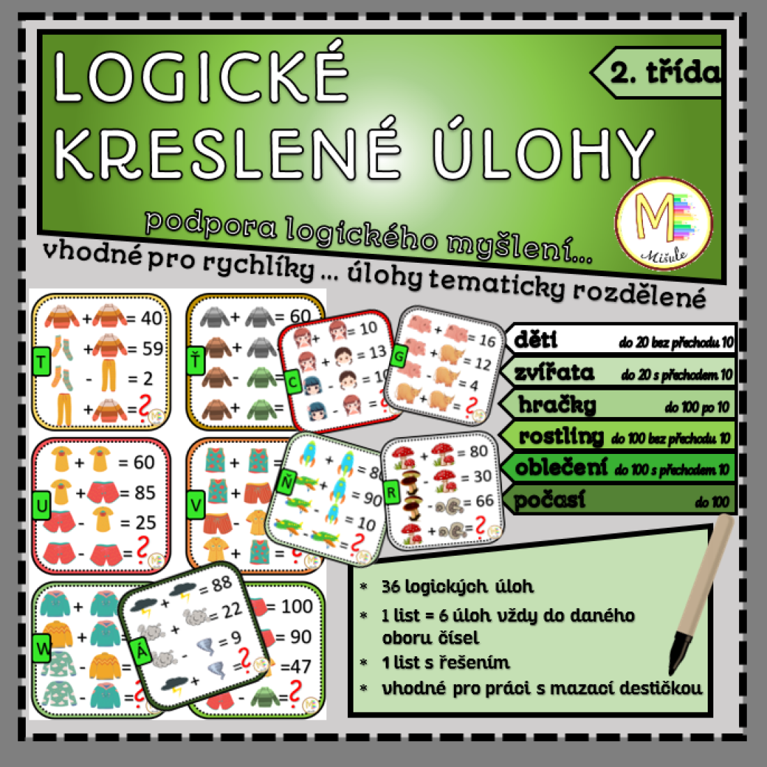 LOGICKÉ KRESLENÉ ÚLOHY- 2. TŘÍDA | Učitelnice
