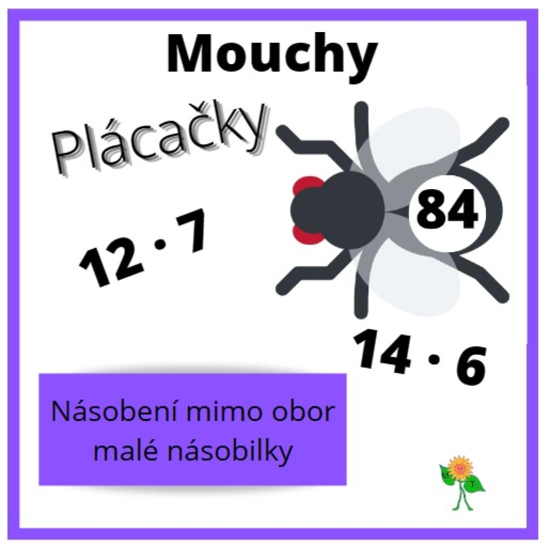 Mouchy, plácačky - násobení mimo obor malé násobilky | Učitelnice