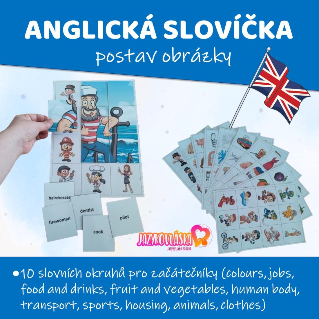Anglická slovíčka postav obrázky | Učitelnice