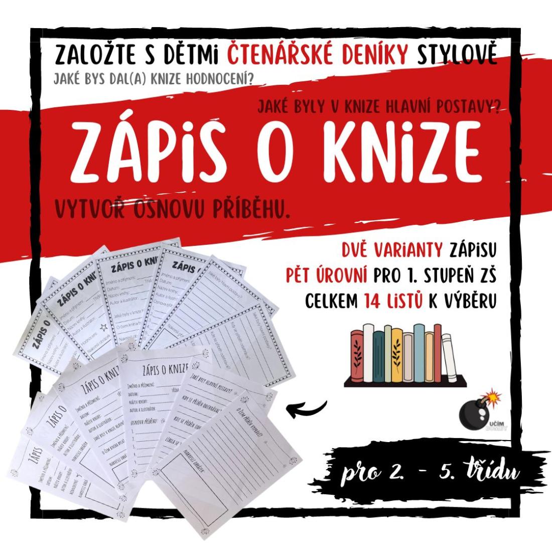 Materiál - ZÁPIS O KNIZE pro 2. - 5. ročník ZŠ