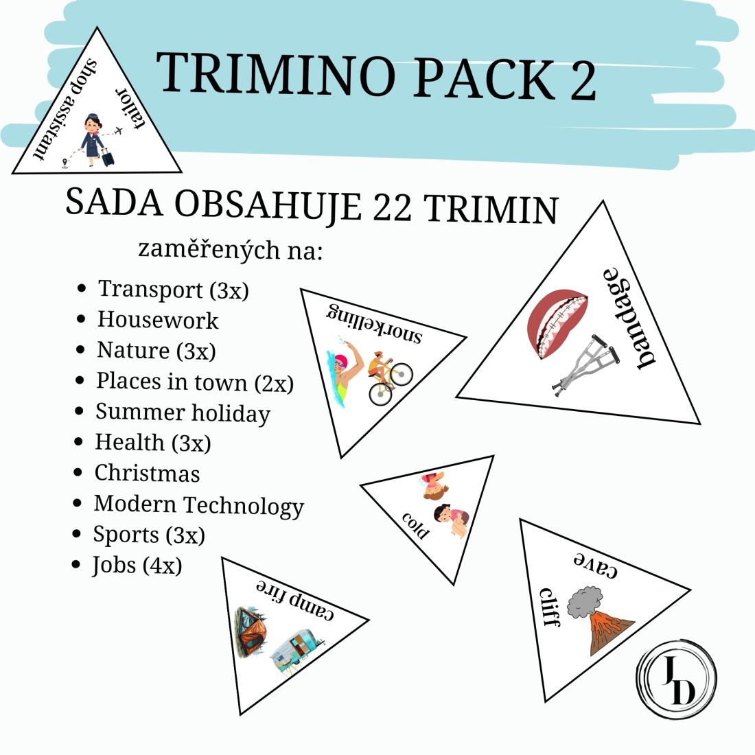 Materiál - TRIMINO PACK 2 (22x trimino - různá témata)