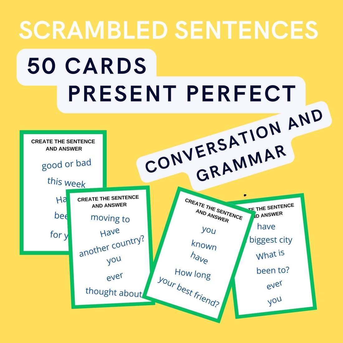 PRESENT PERFECT SCRAMBLED SENTENCES | Učitelnice