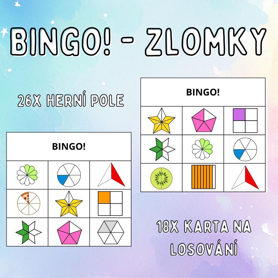 Zlomky - Bingo! | Učitelnice