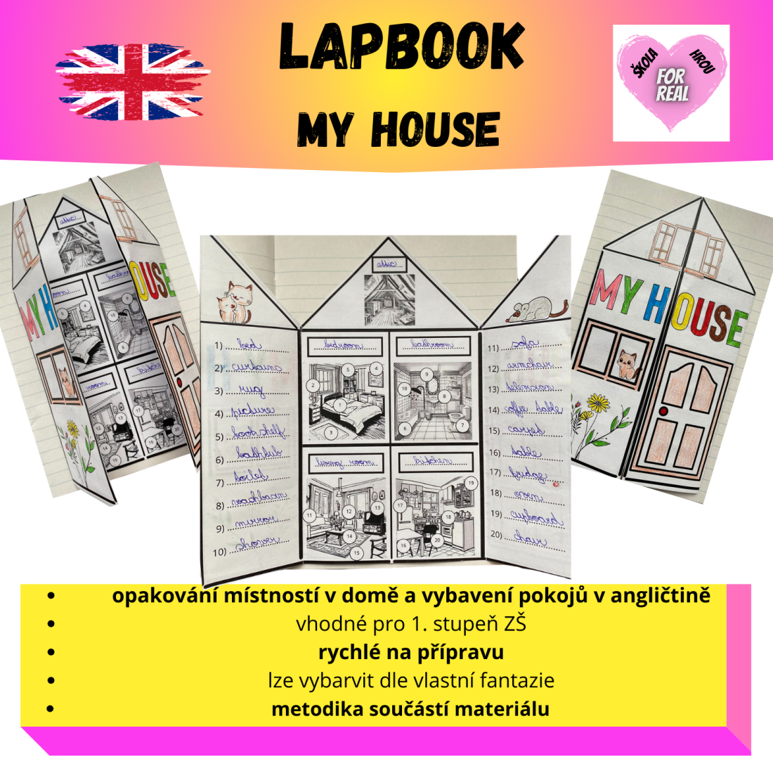 Lapbook - My house | Učitelnice