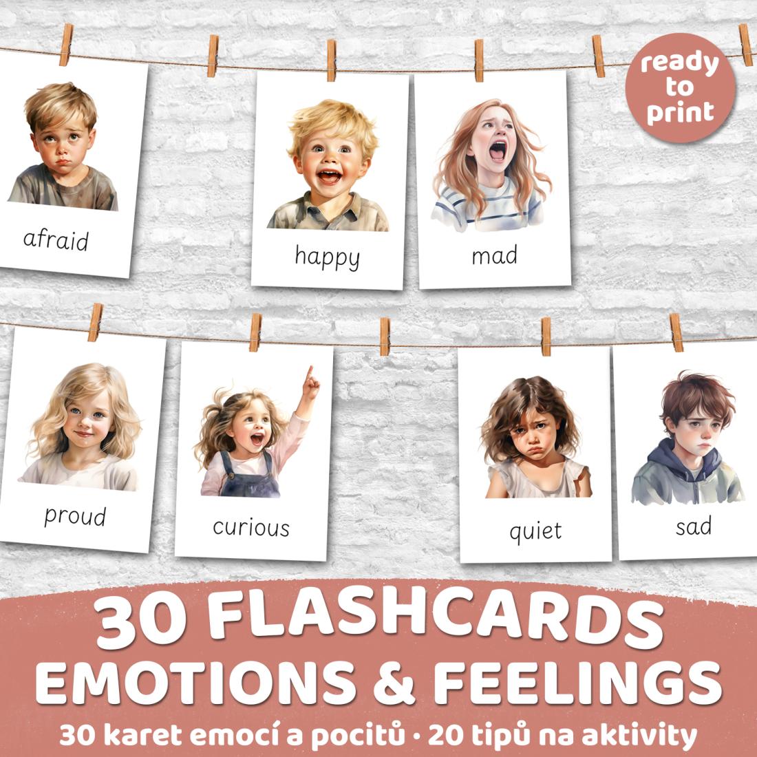 FLASHCARDS EMOTIONS & FEELINGS | Karty a 20 aktivit do výuky | Učitelnice