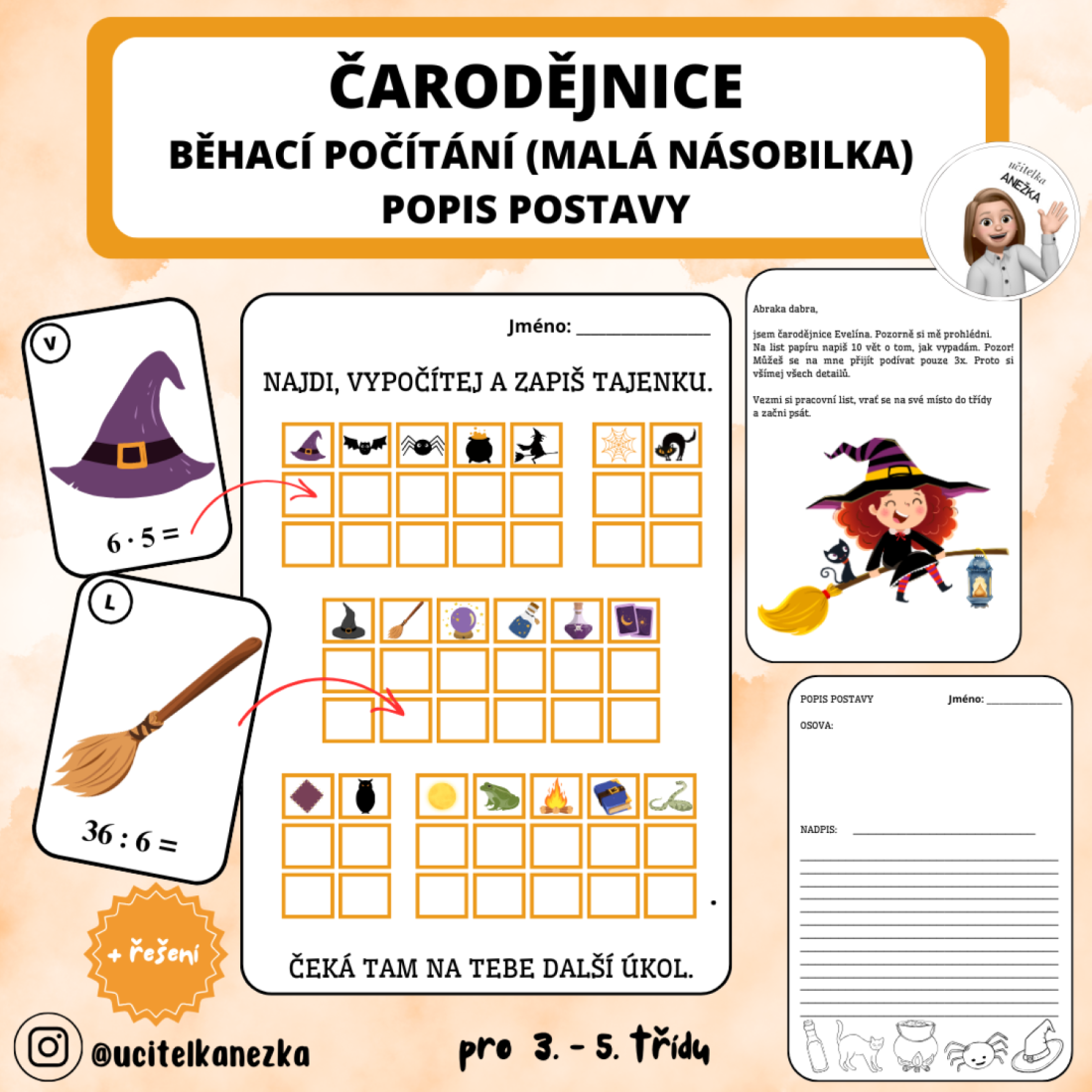 ČARODĚJNICE - BĚHACÍ POČÍTÁNÍ, POPIS POSTAVY | Učitelnice