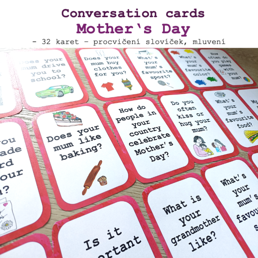 Conversation cards - Mother's Day | Učitelnice