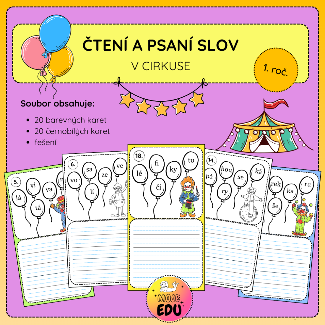 Materiál - Čtení a psaní - v cirkuse