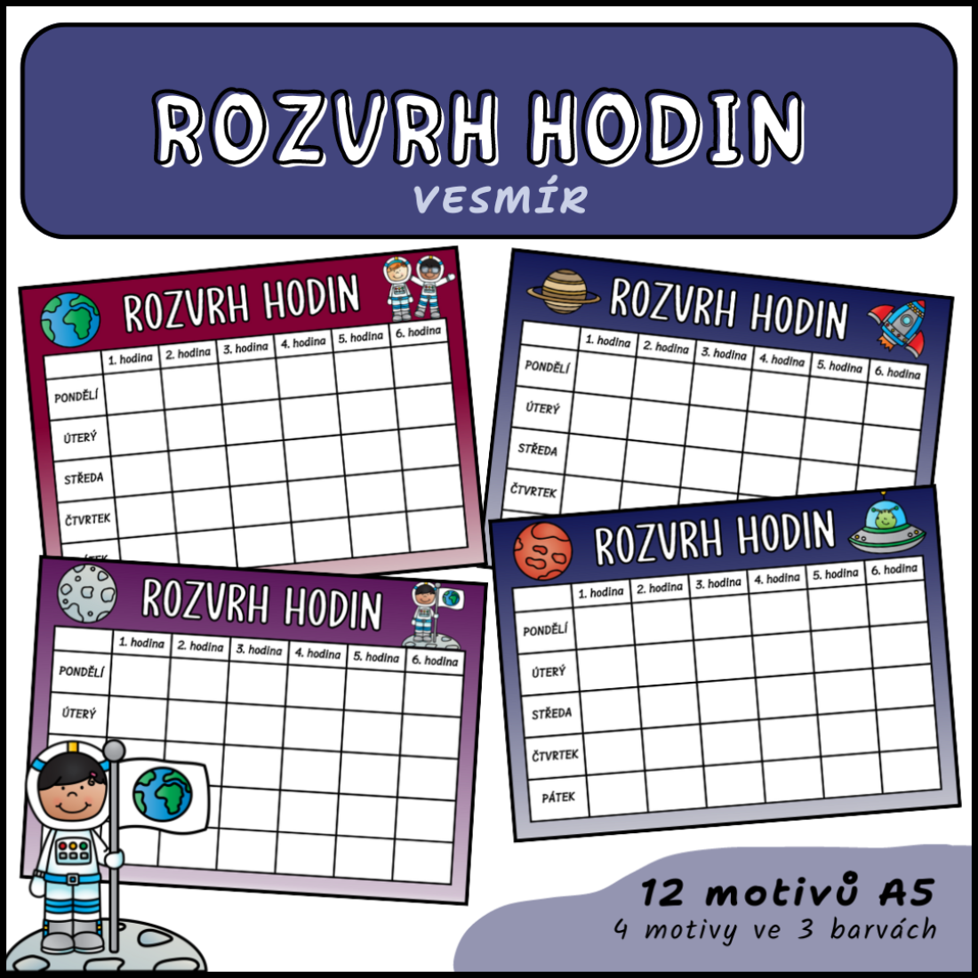 Materiál - Rozvrh hodin pro žáky - Vesmír