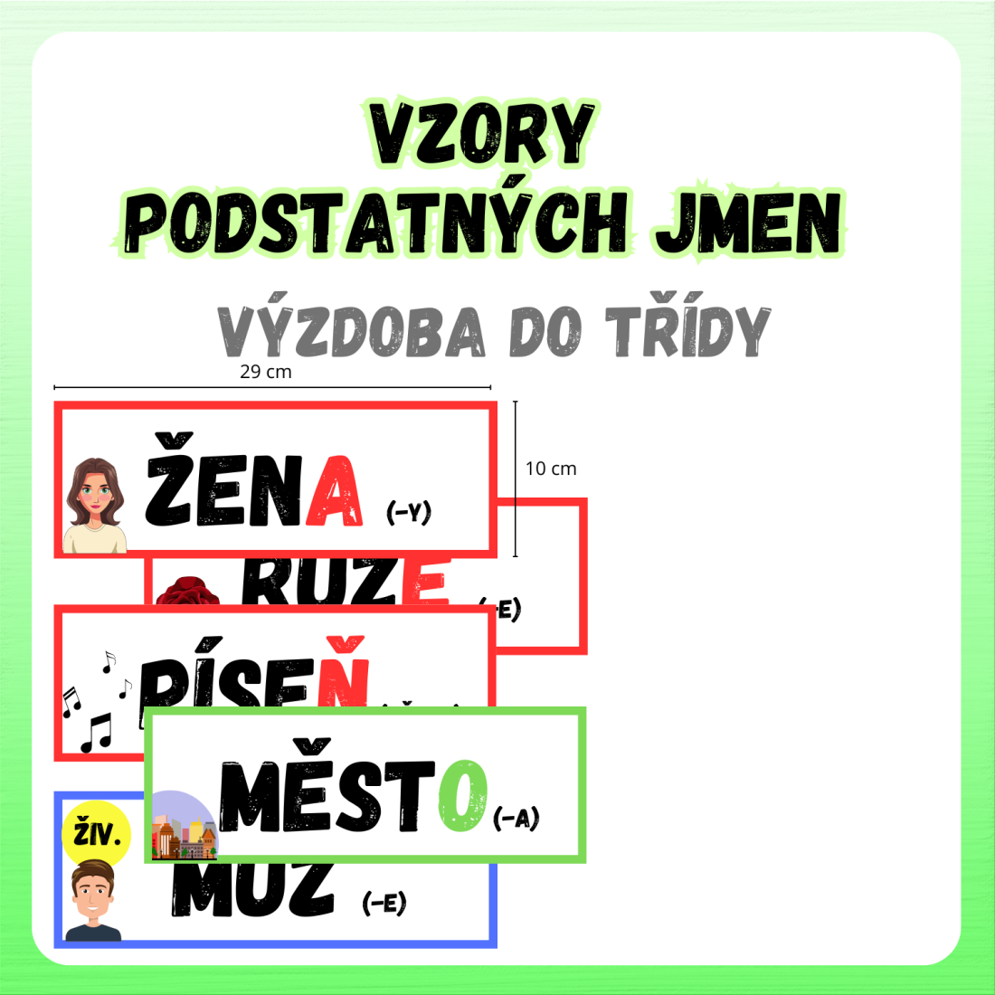 Vzory podstatných jmen přehled | Učitelnice