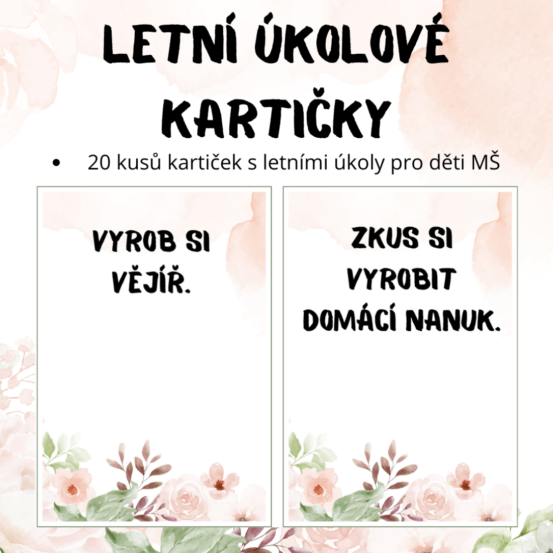 Materiál - Letní úkolové kartičky