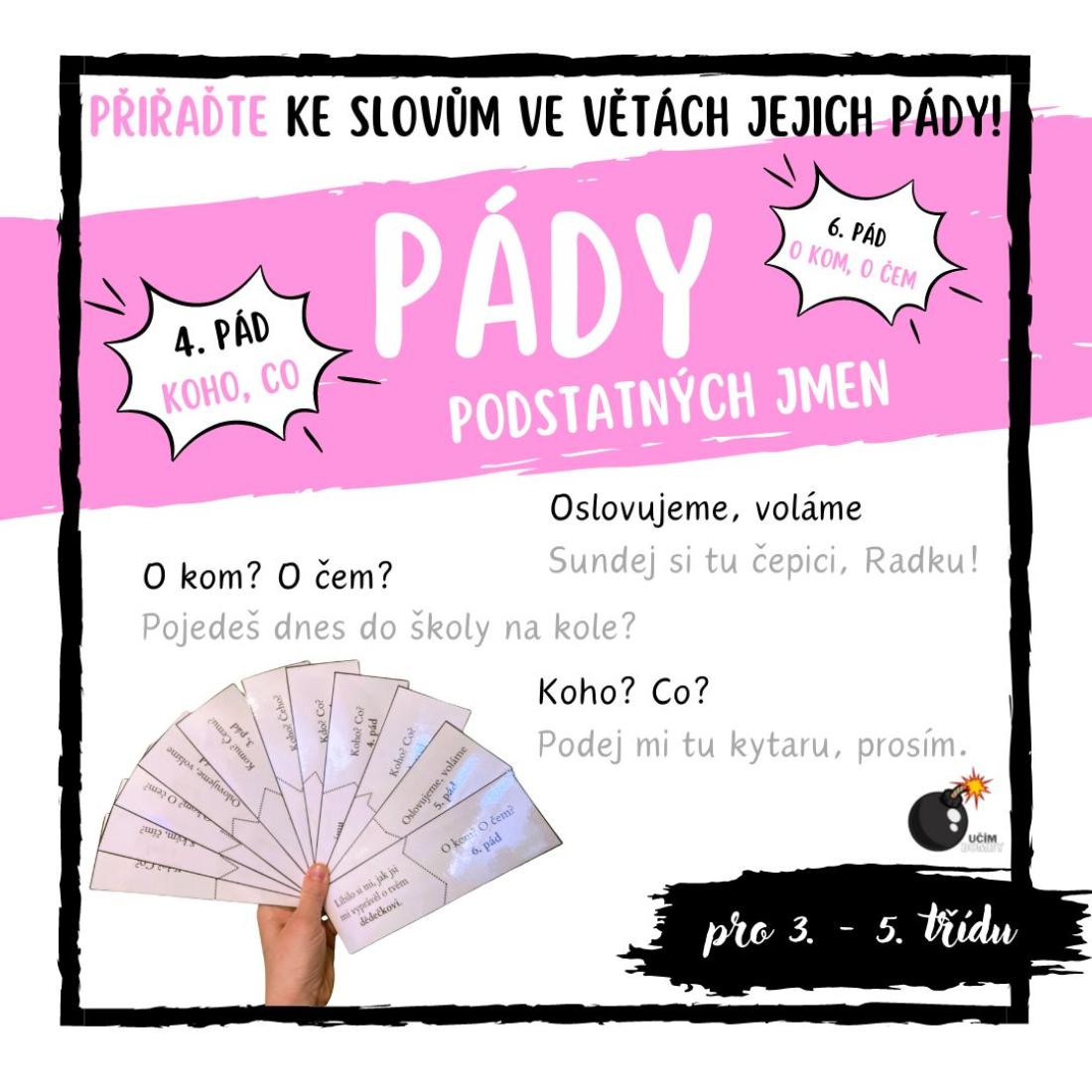 PÁDY PODSTATNÝCH JMEN | Učitelnice