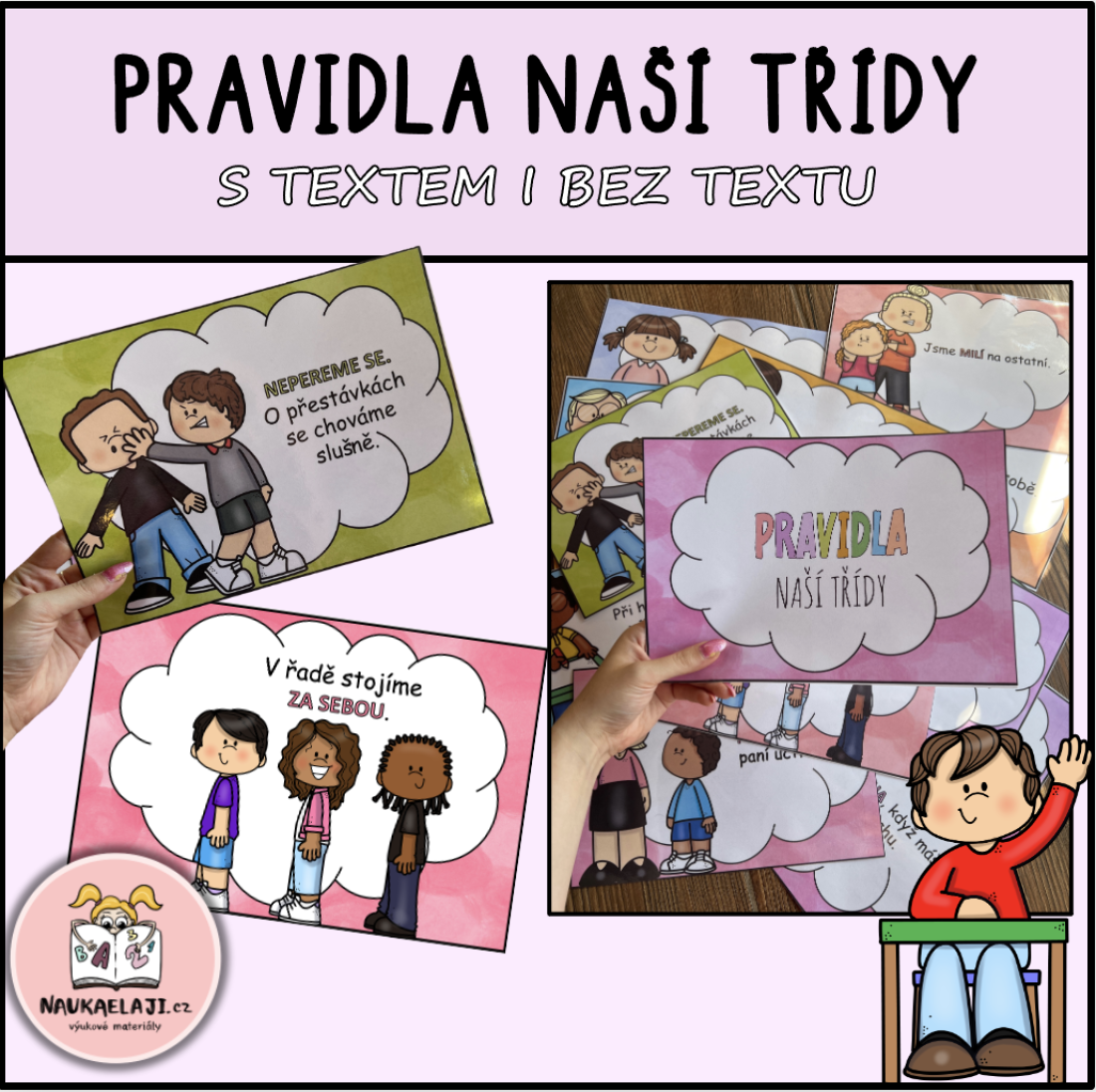 Pravidla třídy - editovatelná verze / i s textem | Učitelnice