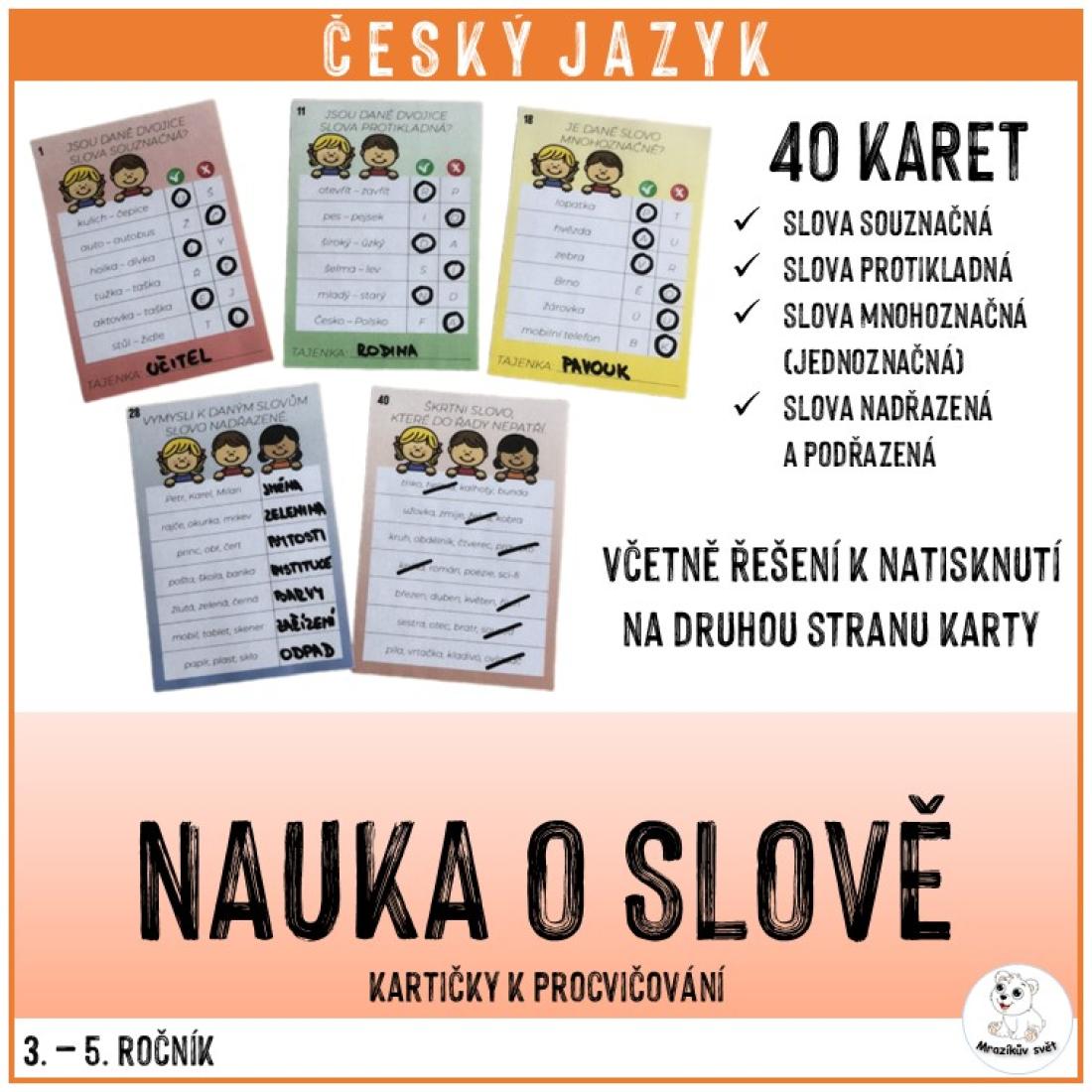 Nauka o slově - karty k procvičování | Učitelnice