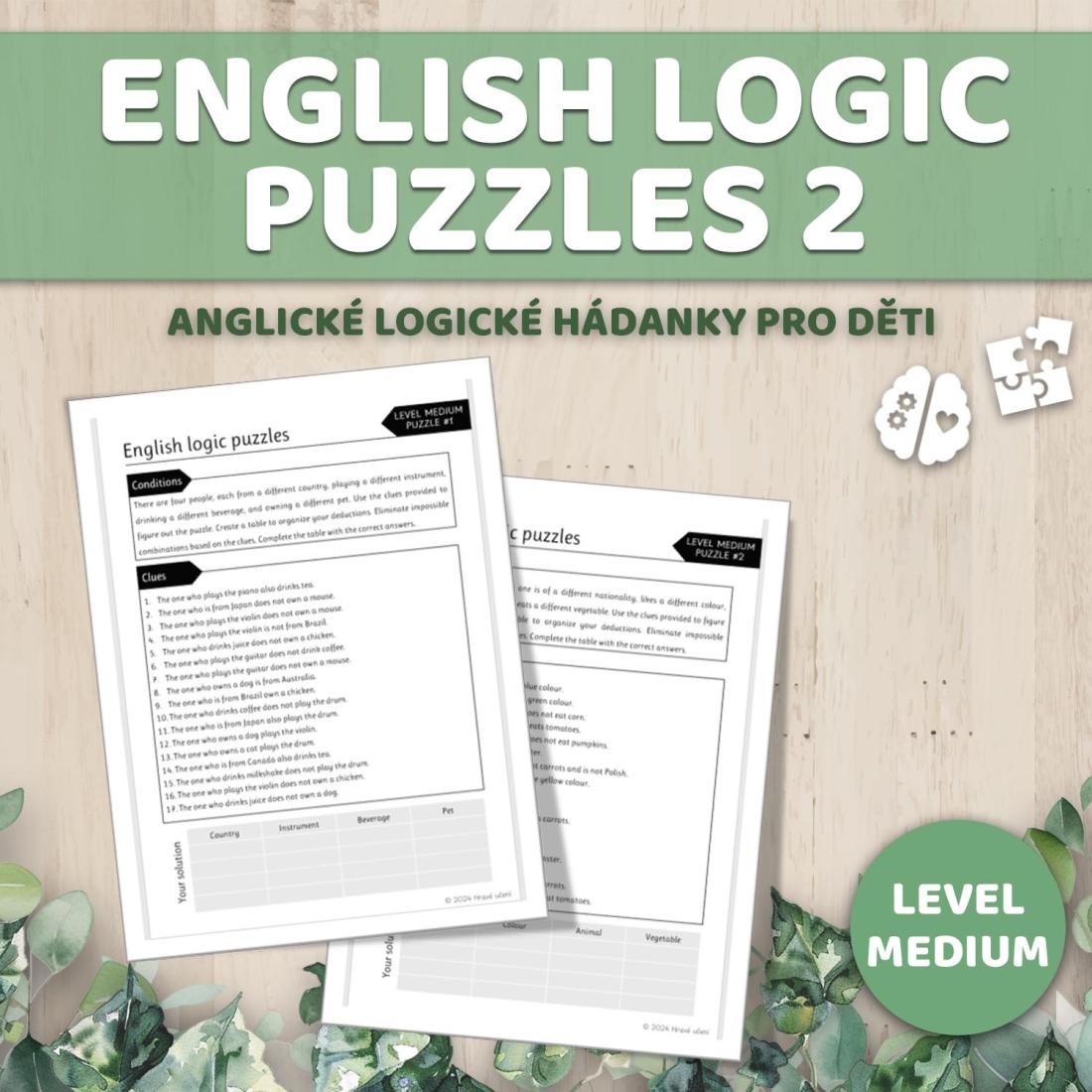 ENGLISH LOGIC PUZZLES 2 | Anglické hádanky pro děti (Level Medium ...