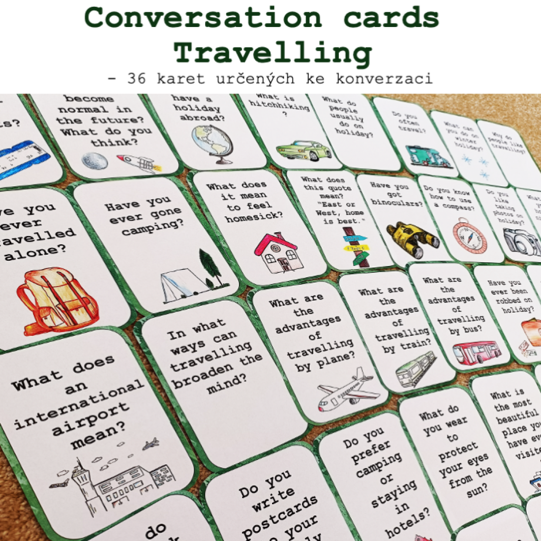 Materiál - Conversation cards - Travelling