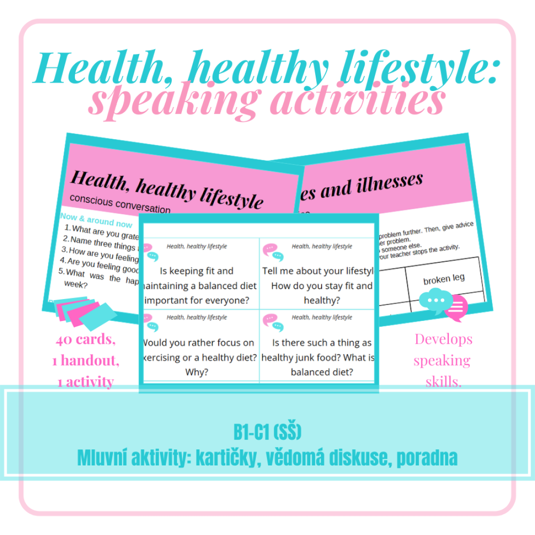 Health, healthy lifestyle: speaking cards, conscious conversation | B1 ...