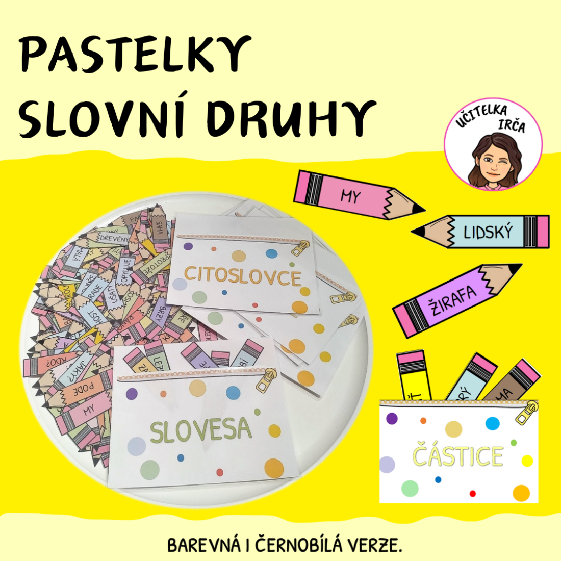 Materiál - Pastelky - slovní druhy