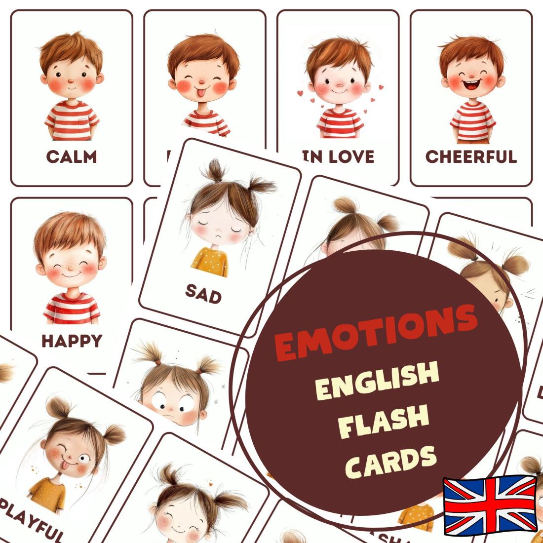 EMOTIONS - English flash cards, anglické obrázkové kartičky | Učitelnice