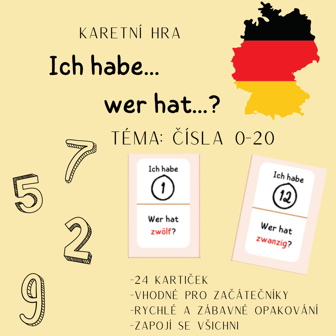 Zahlen (karetní hra "Ich habe..., wer hat...?") | Učitelnice