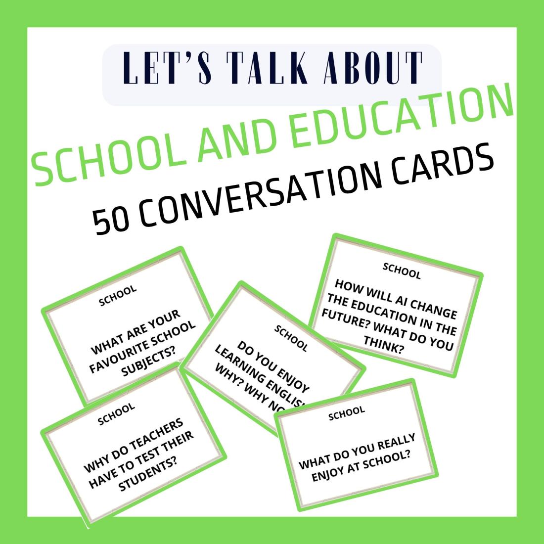 Materiál - SCHOOL CONVERSATION CARDS