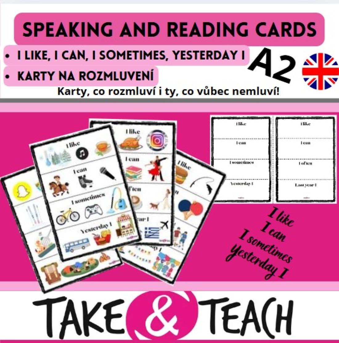 SPEAKING AND READING CARDS A2 - present simple, past simple | Učitelnice