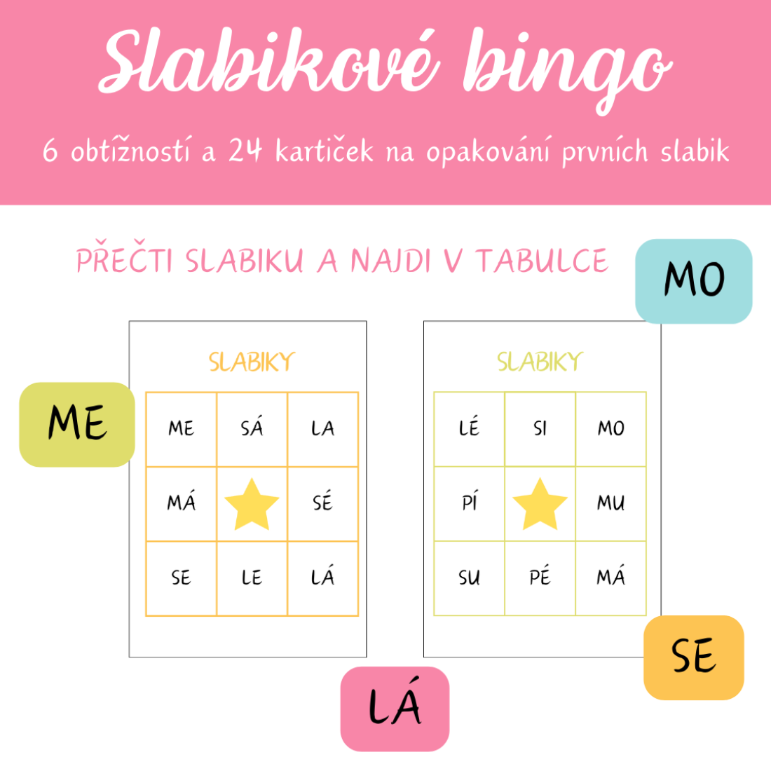 Slabikové bingo | Učitelnice