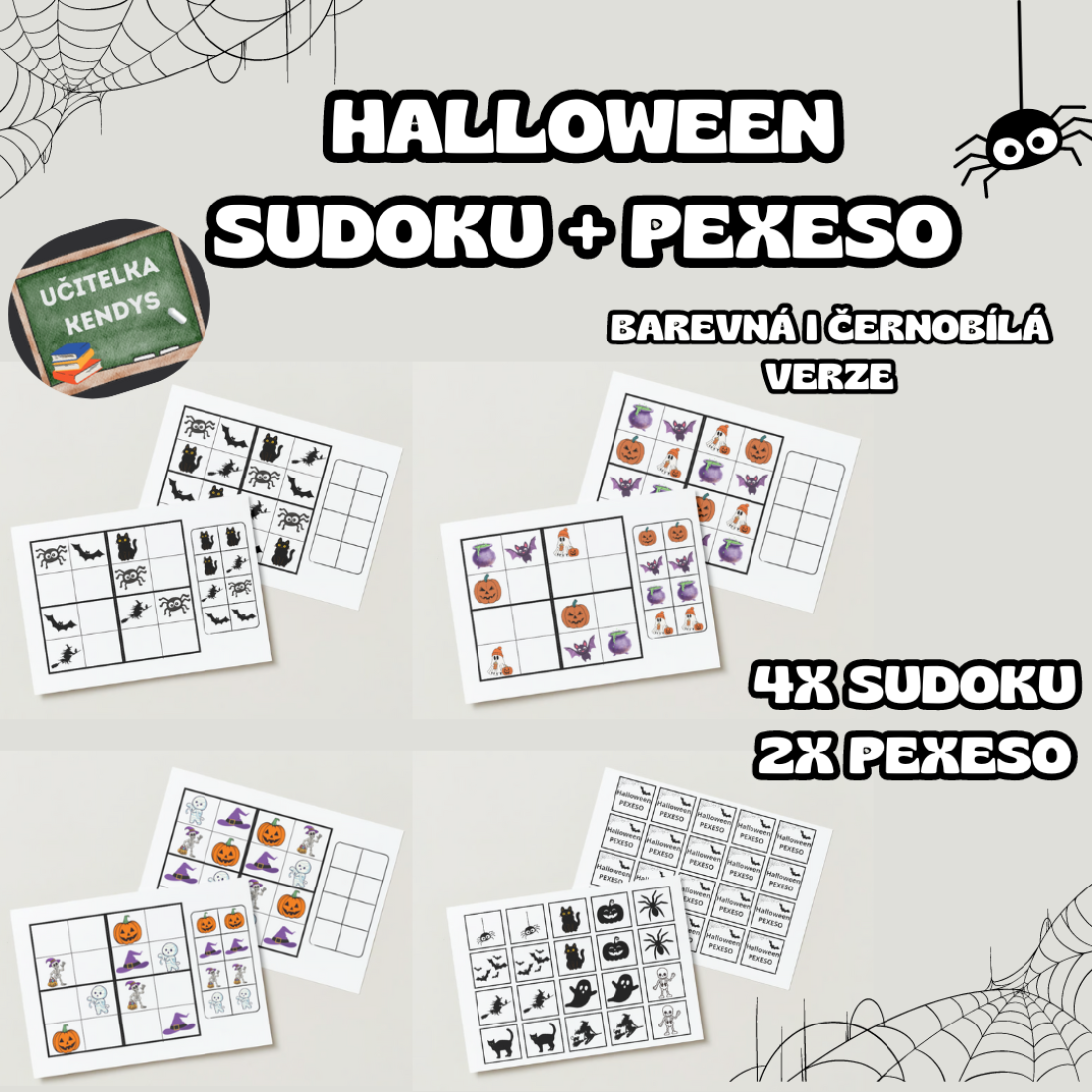 Halloween - Sudoku + Pexeso | Učitelnice