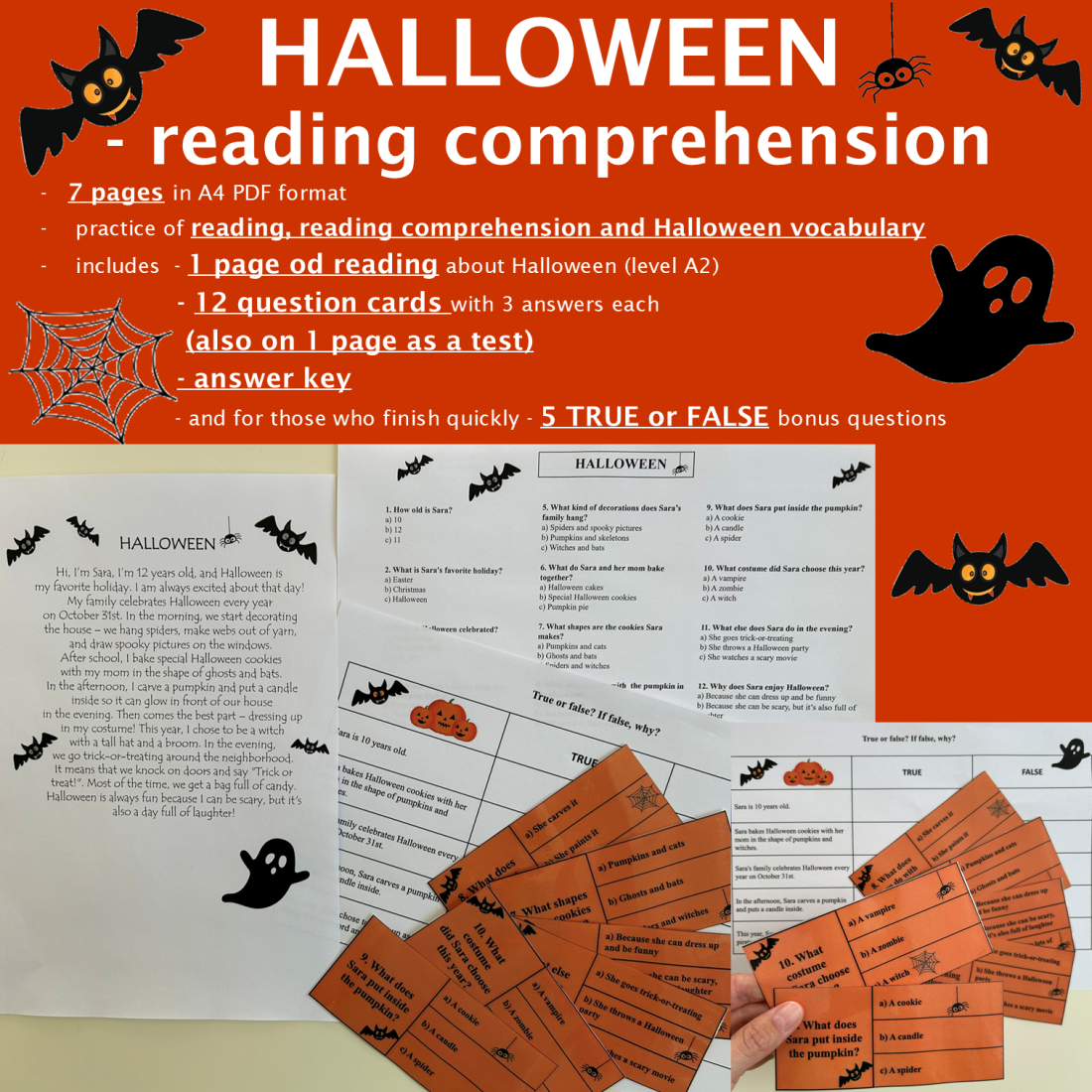Halloween - reading comprehensionA2 | Učitelnice