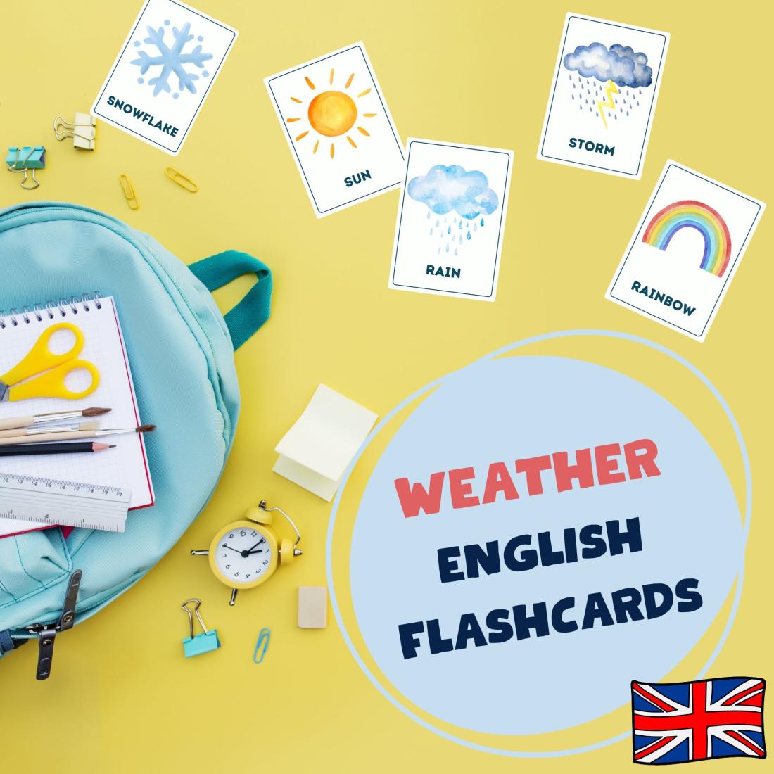 WEATHER - English flashcards | Anglické obrázkové kartičky | Učitelnice