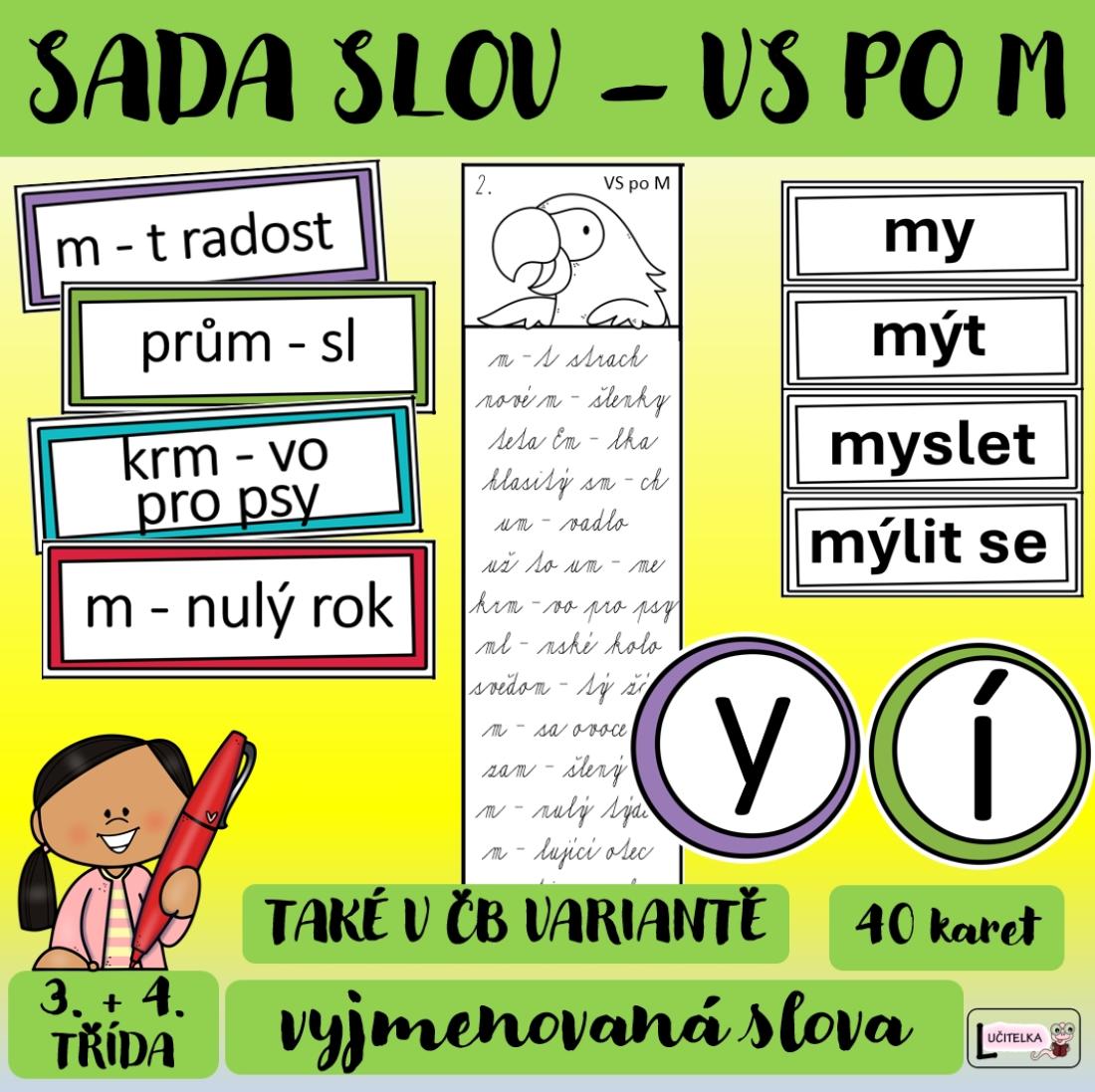Materiál - Sada slov - vyjmenovaná slova po M