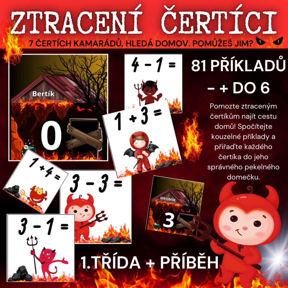 ZTRACENÍ ČERTÍCI - 1. TŘÍDA - PŘÍKLADY 0-6 | Učitelnice