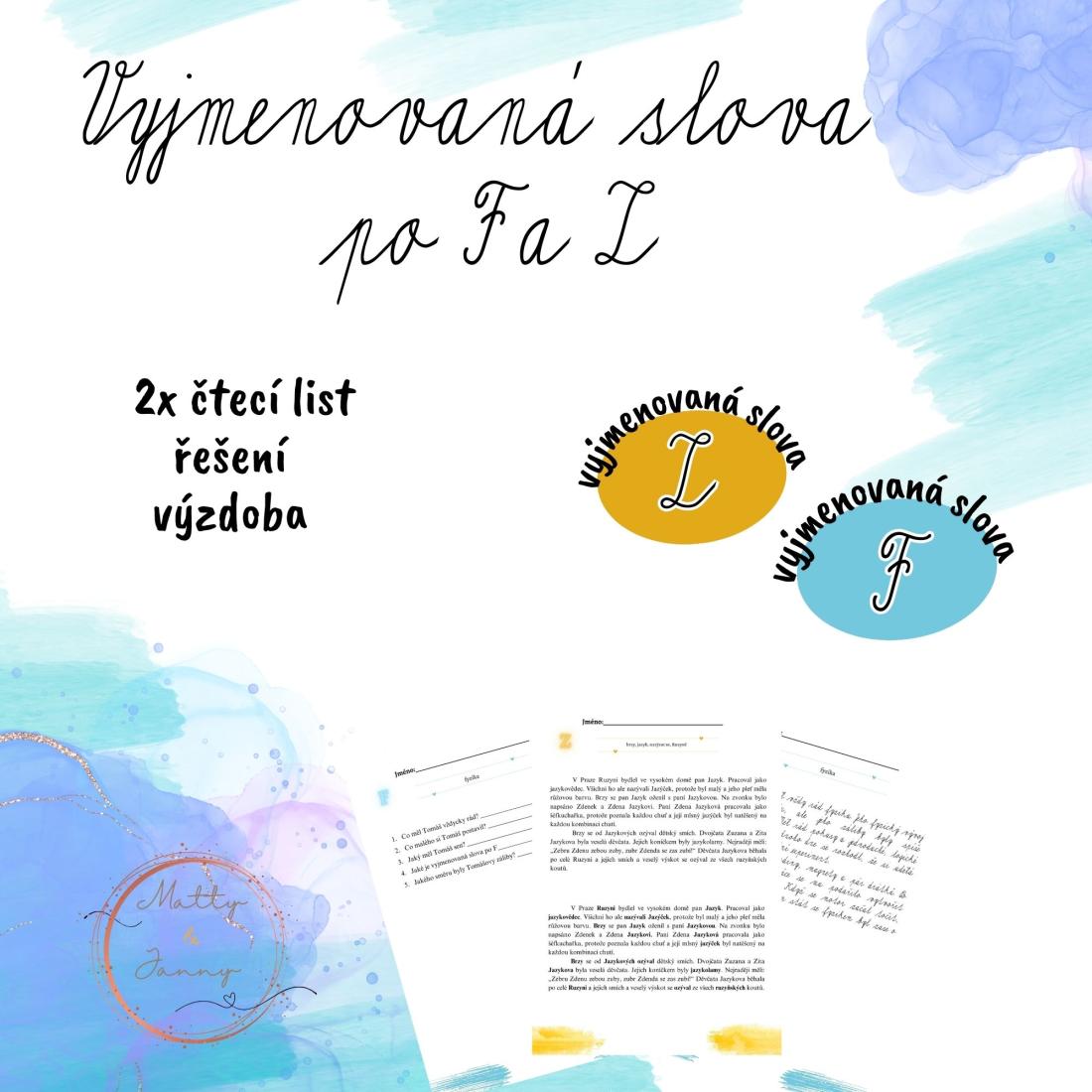 Vyjmenovaná slova po Z a F | Učitelnice