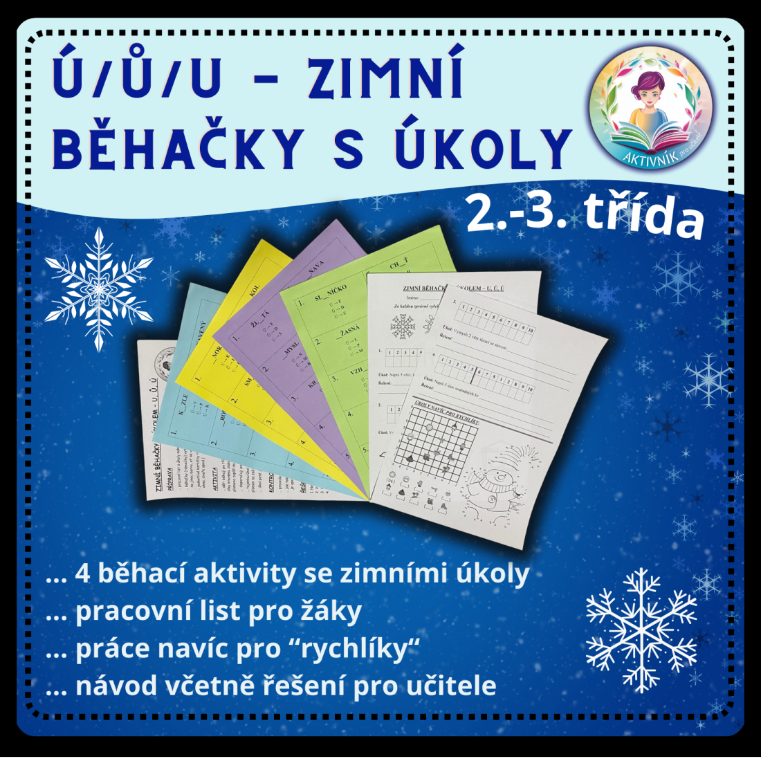 Zimní běhačky s úkoly Ú, Ů, U | Učitelnice