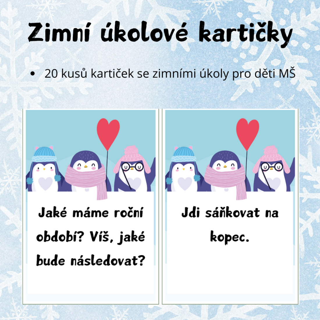 Materiál - Zimní úkolové kartičky