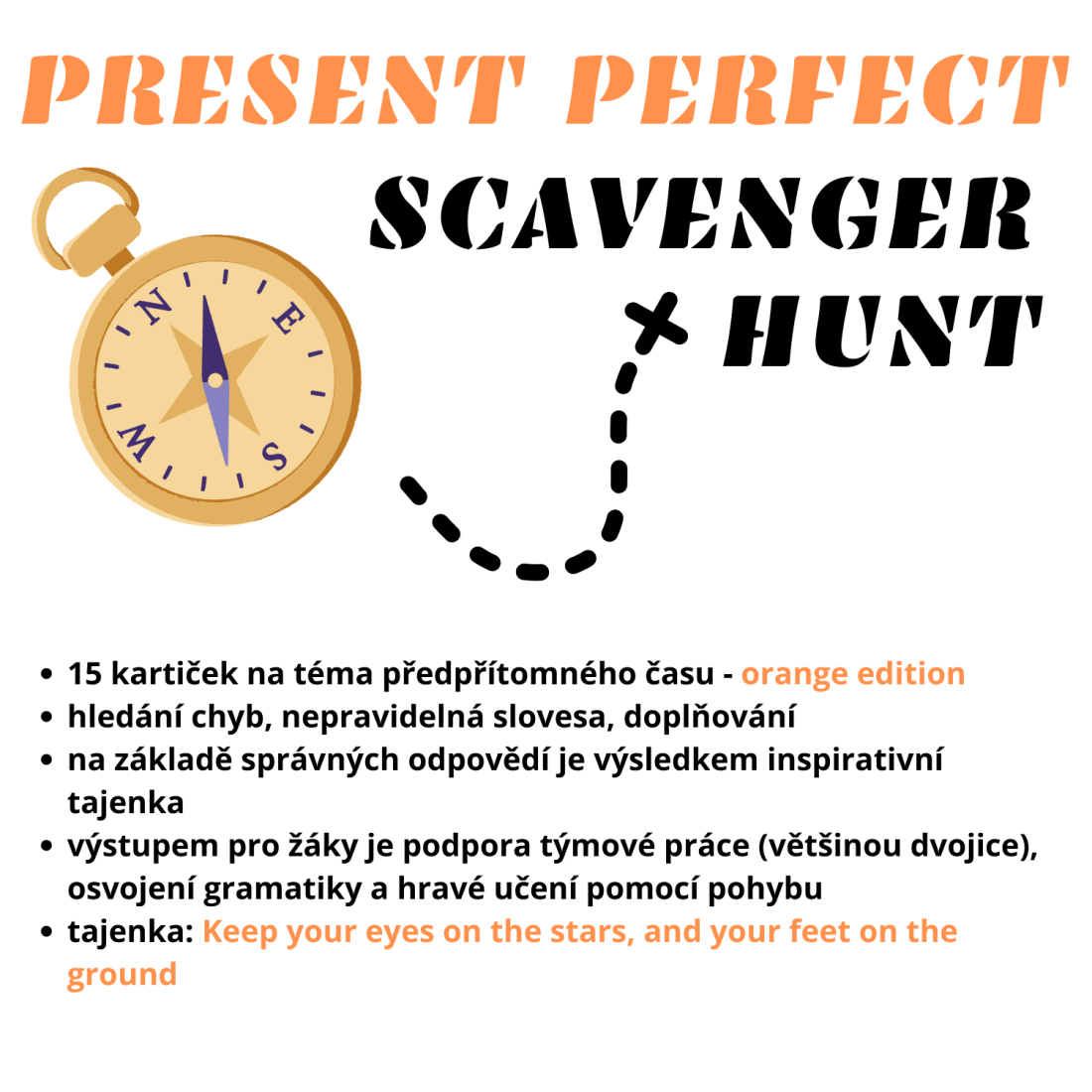 Present Perfect Scavenger hunt - orange edition | Učitelnice