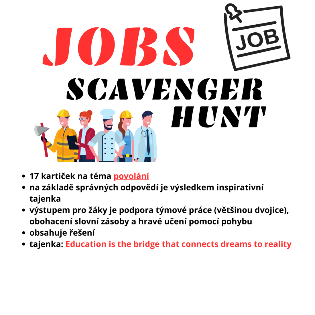 Materiál - Scavenger hunt - Jobs