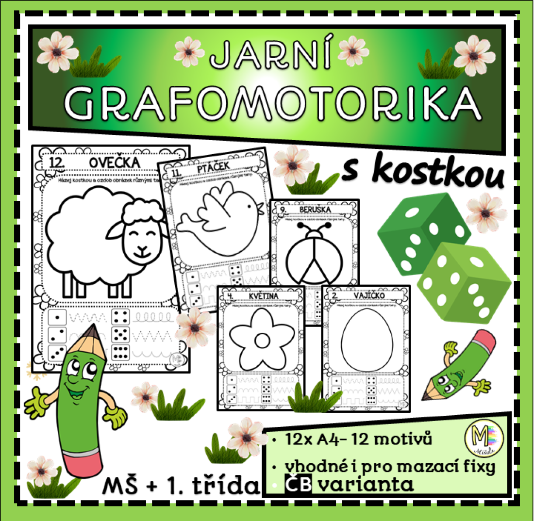 JARNÍ GRAFOMOTORIKA S KOSTKOU | Učitelnice