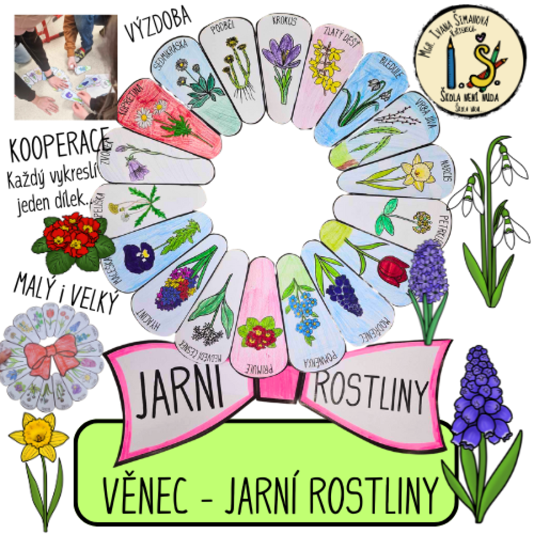 JARNÍ ROSTLINY - VĚNEC | Učitelnice