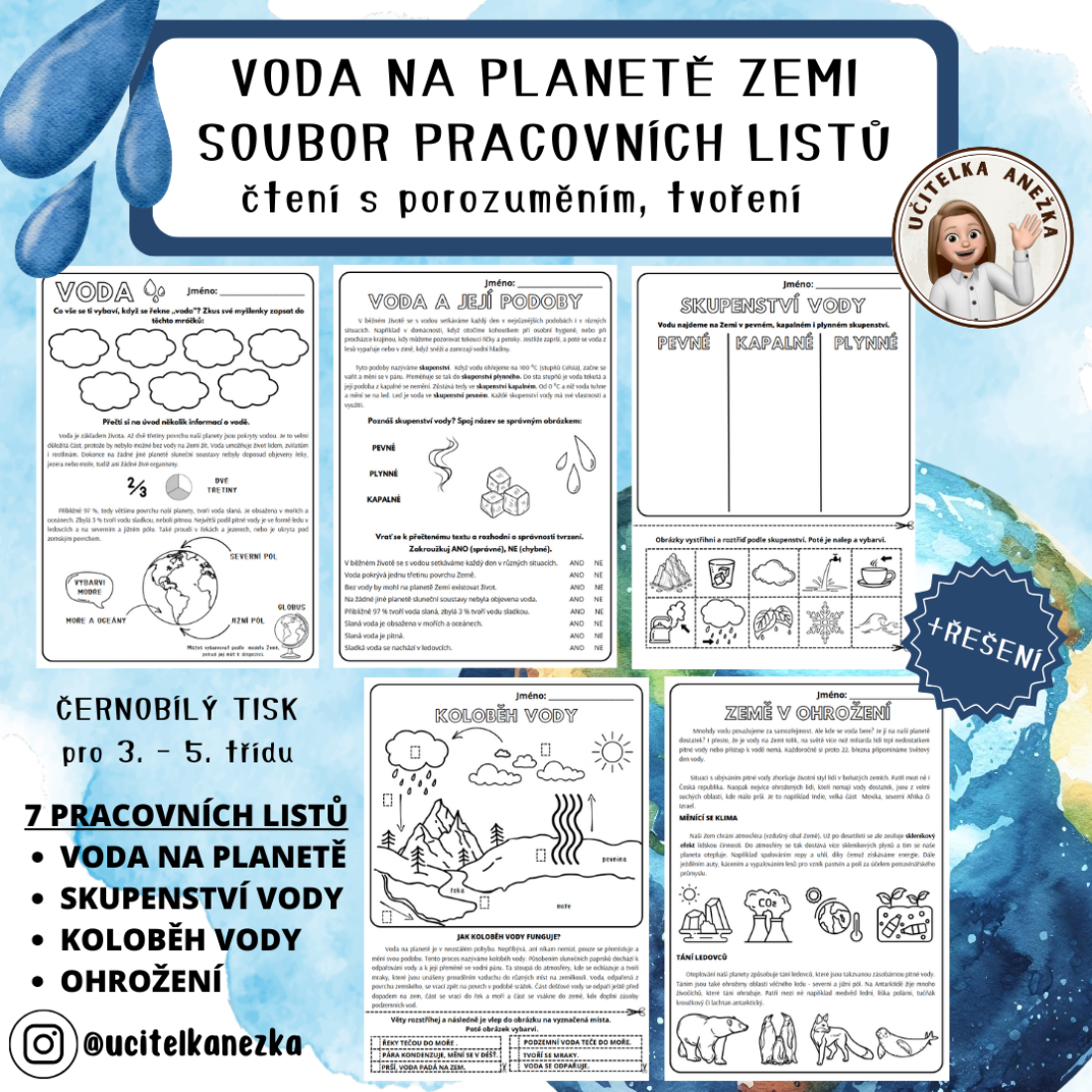 SVĚTOVÝ DEN VODY - PRACOVNÍ LISTY | Učitelnice