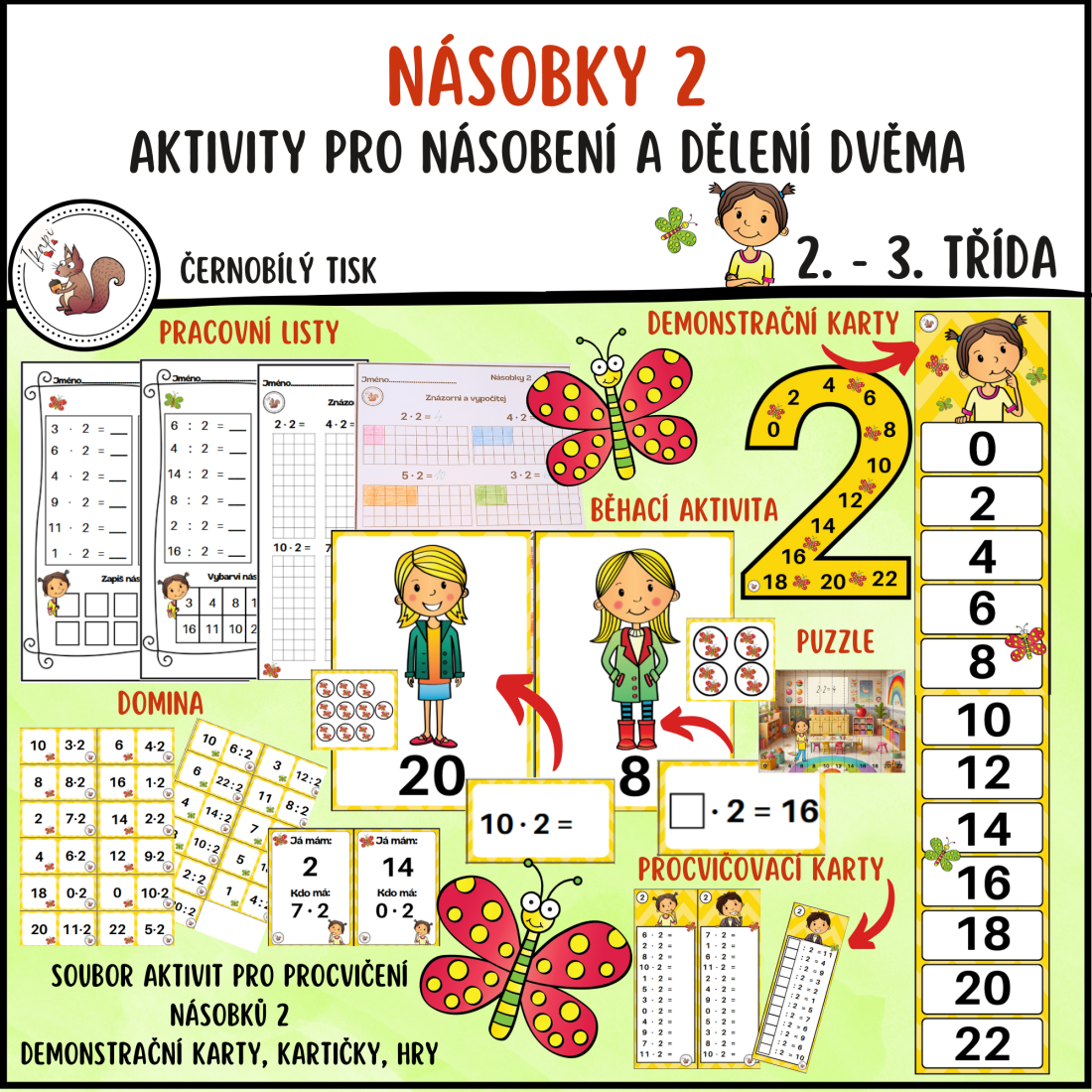 Násobky 2 - malá násobilka | Učitelnice