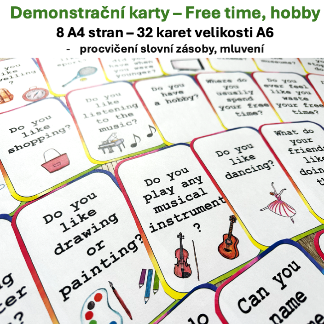 Free time, hobby - conversation cards | Učitelnice