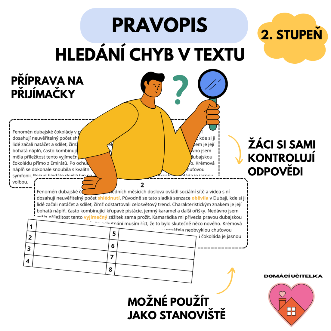 Pravopis – hledání chyb v textu | Učitelnice