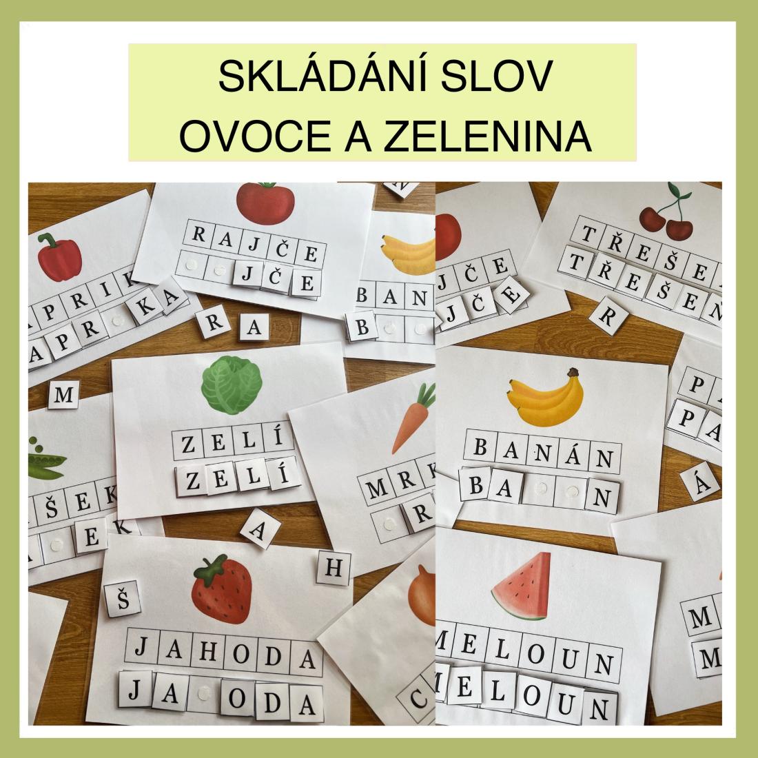 Skládání slov - ovoce a zelenina | Učitelnice